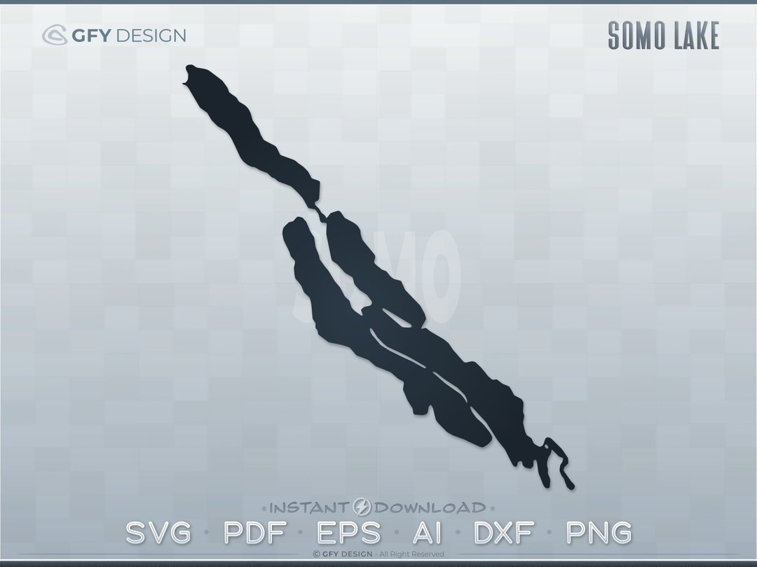 Somo Lake SVG - Digital File Set - Wisconsin | Vector Outline Map Shape ...