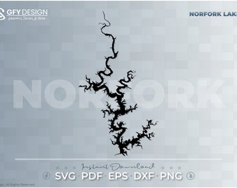 Table Rock Lake Vector Graphic, Cut File, Map, Print Ready, Digital ...