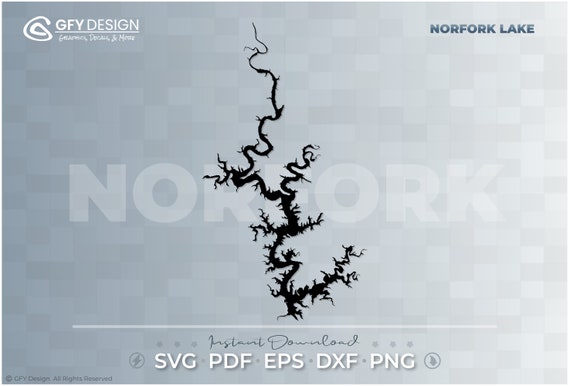 Norfork Lake Vector Graphic Cut File Map Arkansas Print | Etsy