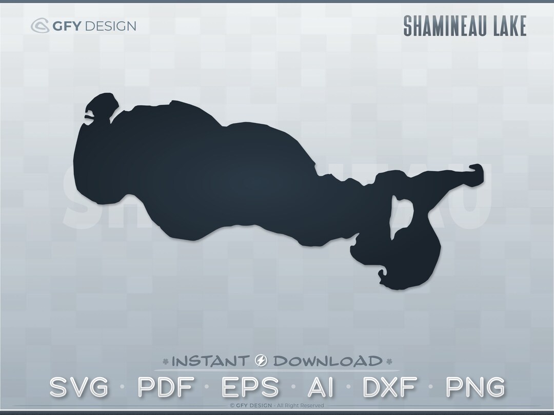 Shamineau Lake SVG - Digital File Set - Minnesota | Vector Outline Map ...