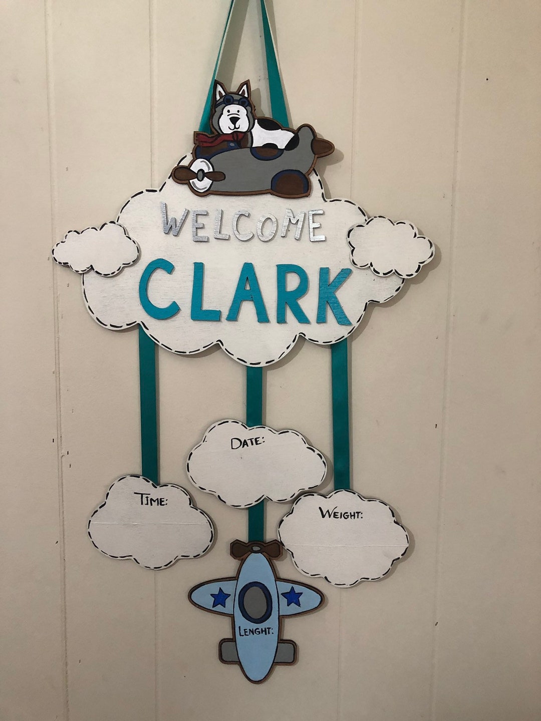 Hospital Door Hanger Welcome Baby Sign Newborn Sign Baby Shower ...