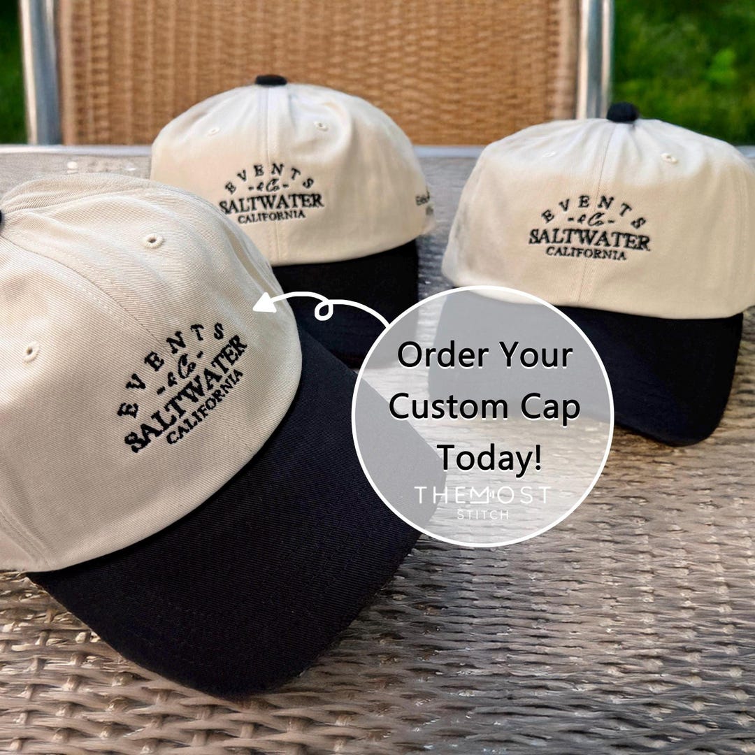 Two-tone Embroidered Custom Hat: Personalized Initial Cap - Etsy