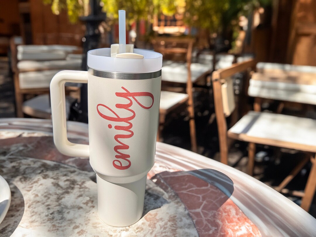 Personalized Shimmer Vinyl Sticker, 40oz Stanley Bottles, Personalized ...