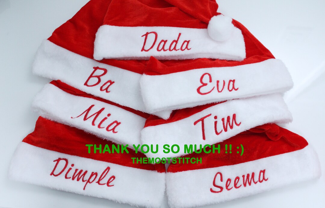 Embroidered Santa Hat, Personalized Santa Hat, Custom Santa Hat, Adult ...