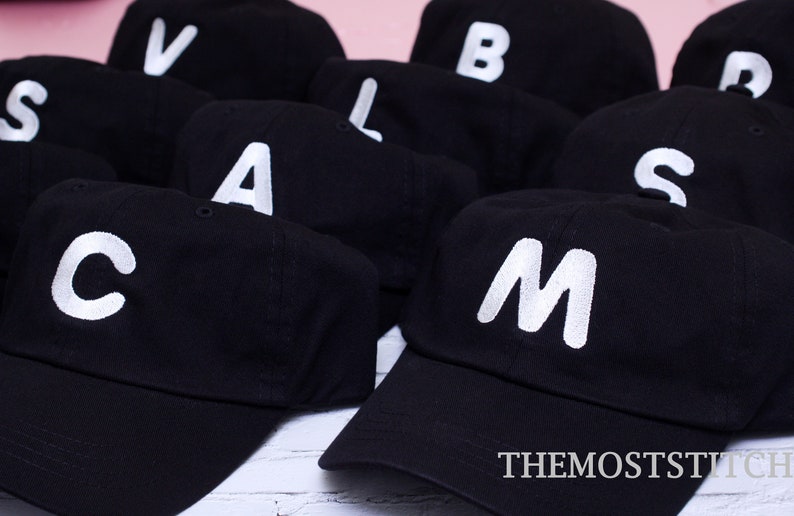 Initial Hat Monogram Baseball Cap Custom Hat Embroidered - Etsy
