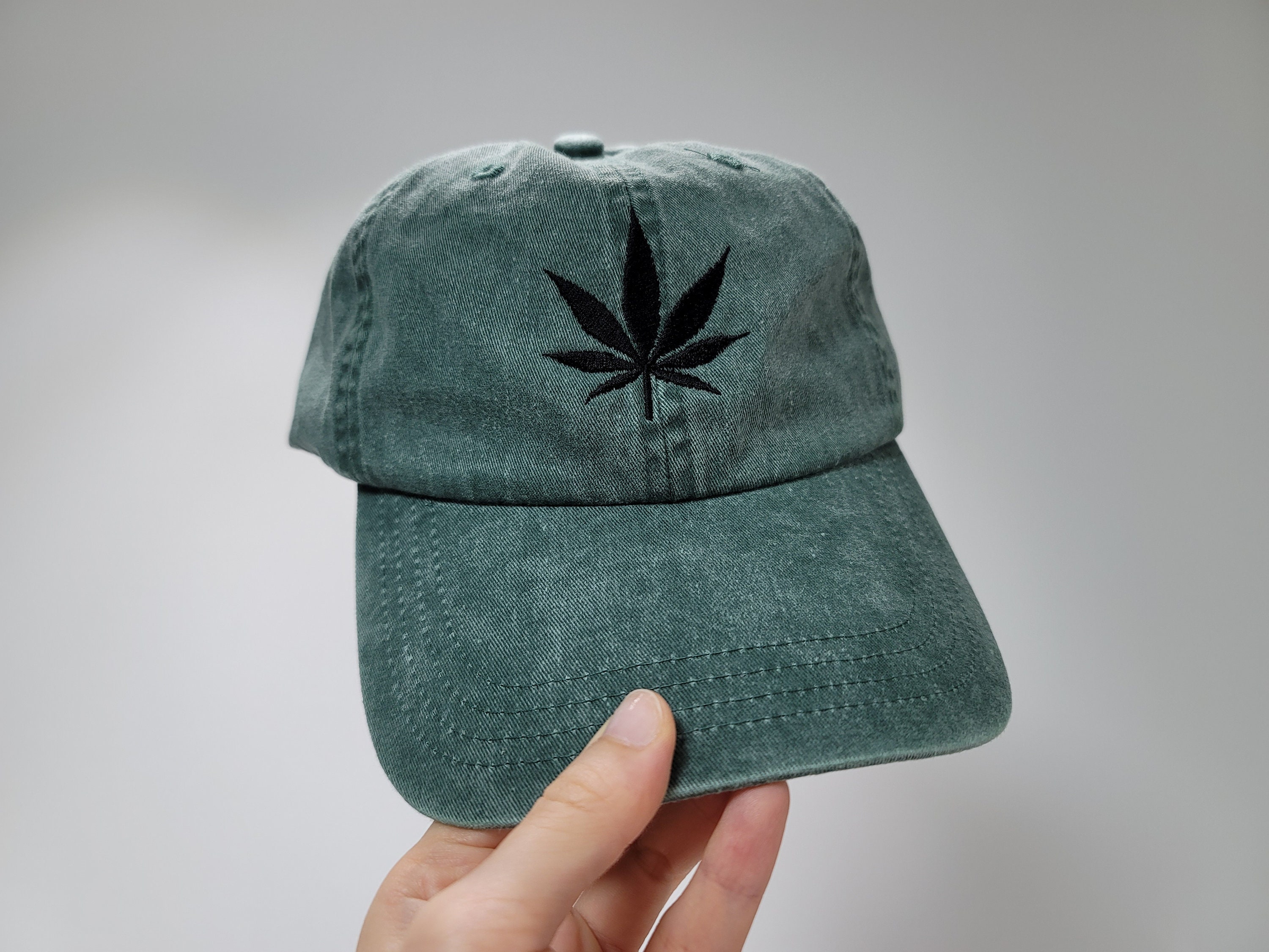 Cannabis Leaf Hat, Marijuana Leaf Unisex Hat, Embroidered Cap ...
