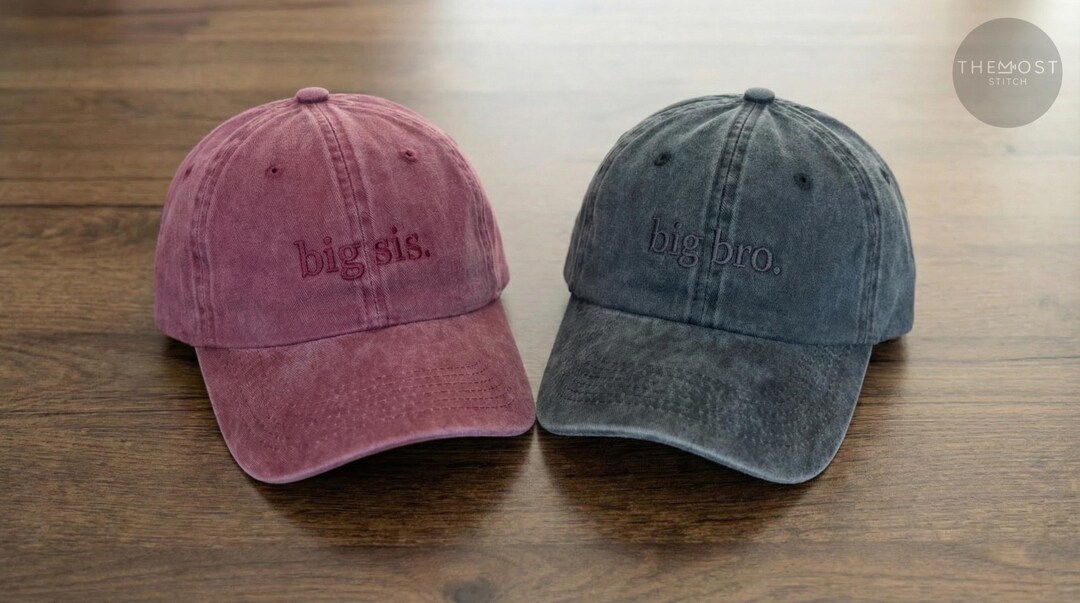 Big Bro Big Sis Embroidered Hat, Sibling Matching Caps, Custom Family ...