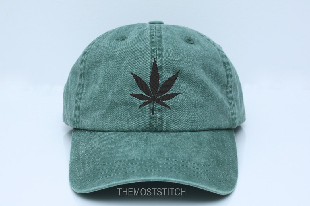 Cannabis Leaf Hat, Marijuana Leaf Unisex Hat, Embroidered Cap ...