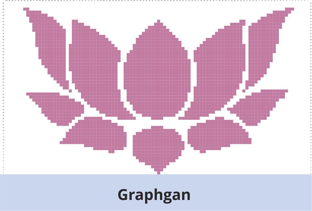 PIXEL CHART Lotus Flower (100x60) - Graph Pattern Graphgan - Cross ...