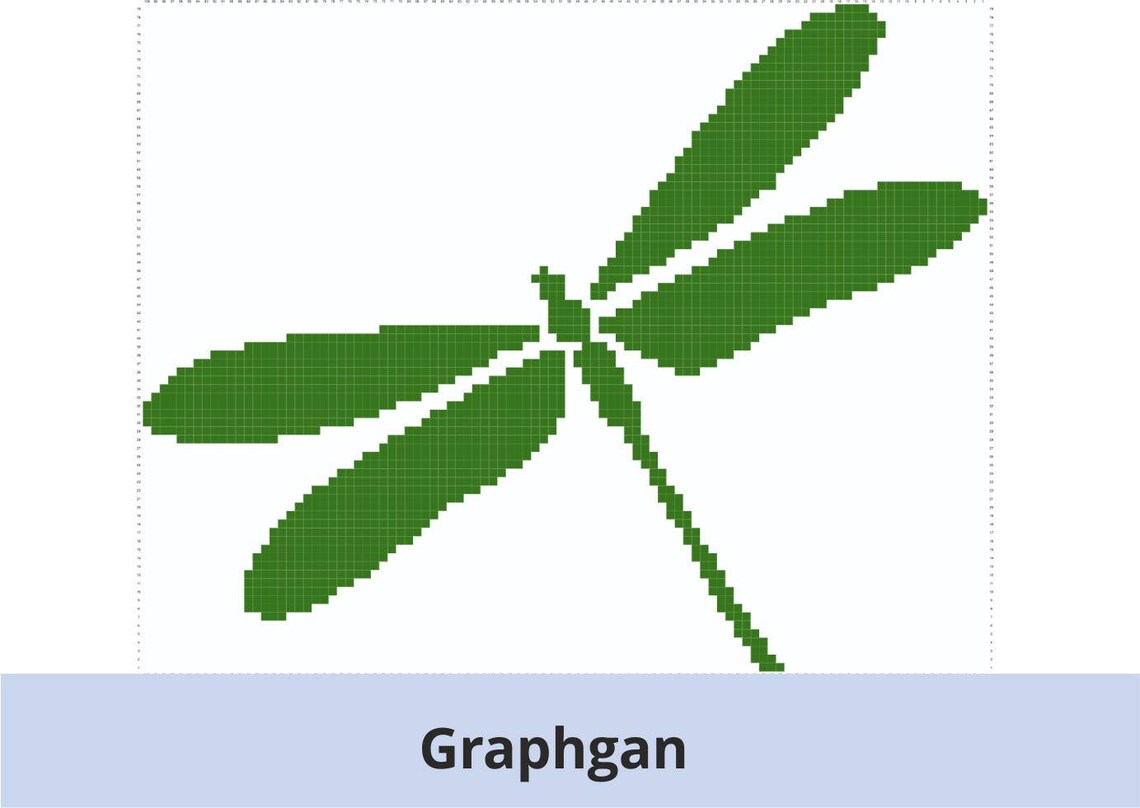PIXEL CHART Dragonfly 100x79 Graph Pattern Graphgan Cross Stitch ...