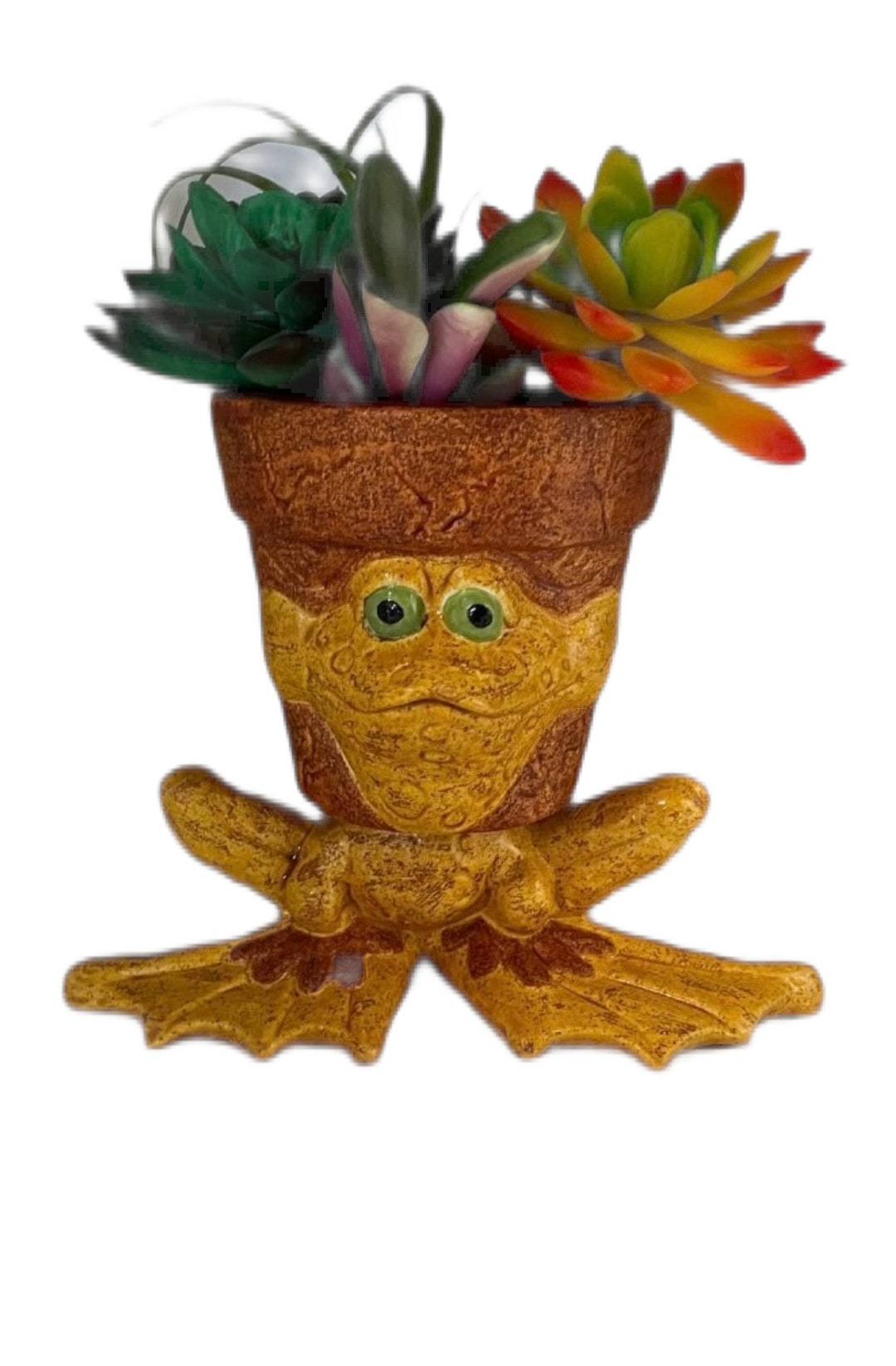 Medium Frog Pot Hopper, Frog Planter, Frog Decor, Frog Garden Pot, Frog ...