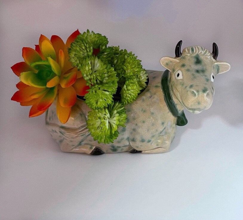 Cow Sponge Holder Ceramic Scrubby Holder Cow Planter Cow - Etsy