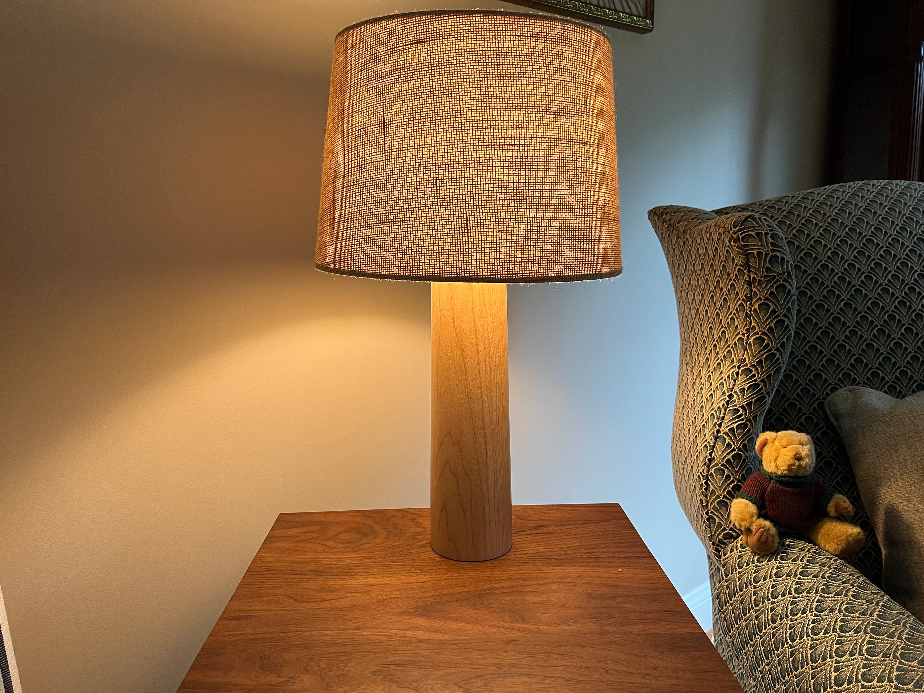 Solid Hard Maple Tapering Column Lamp - Etsy