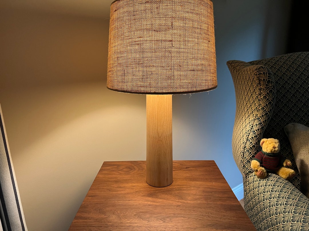 Solid Hard Maple Tapering Column Lamp - Etsy