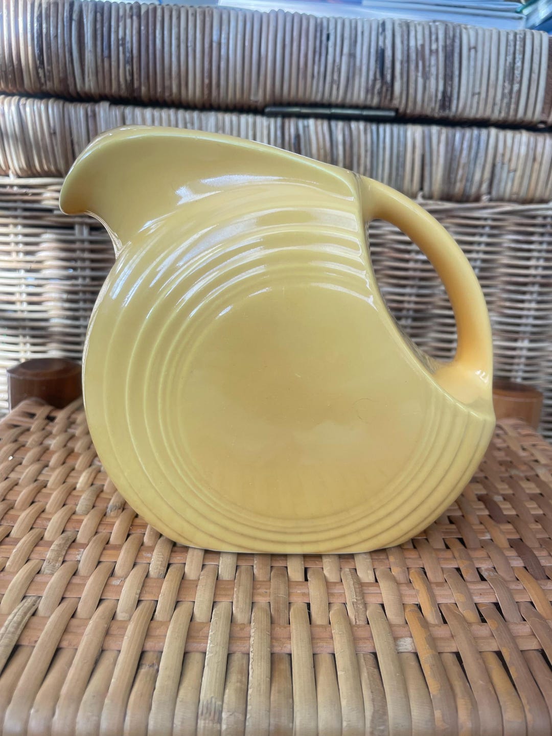 Fiestaware Yellow Pitcher, Vintage Fiestaware Disk Pitcher - Etsy