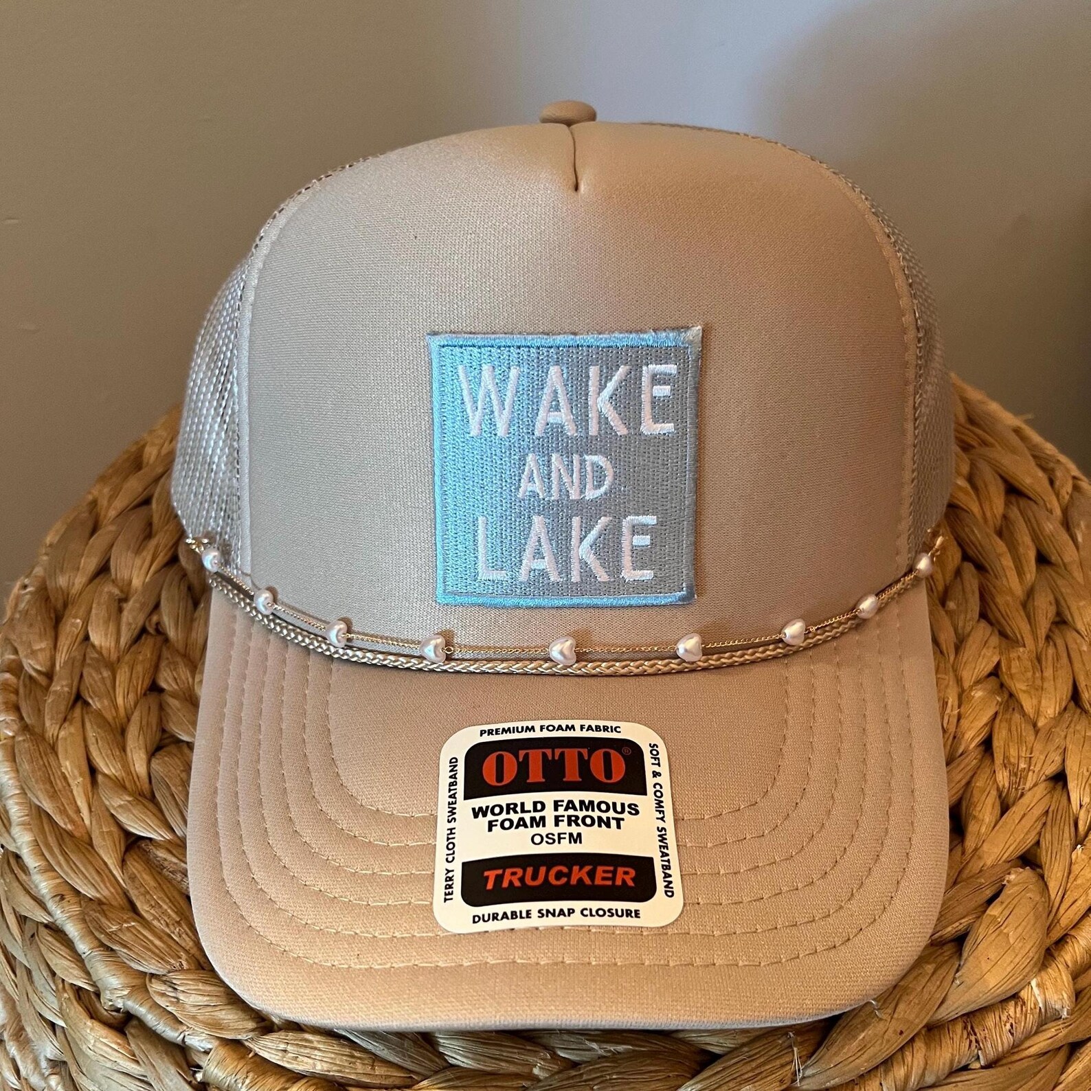 Wake and Lake Patch Trucker Hat, Mid Profile With Charm - Etsy