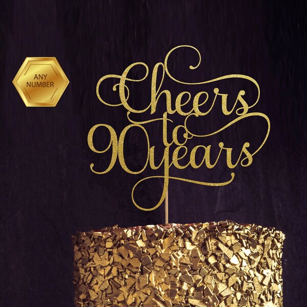 Ninety Cake Topper - Etsy