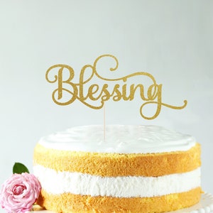 Blessing Cake Topper, Cake Decoration, Glitter, Party, Custom ...