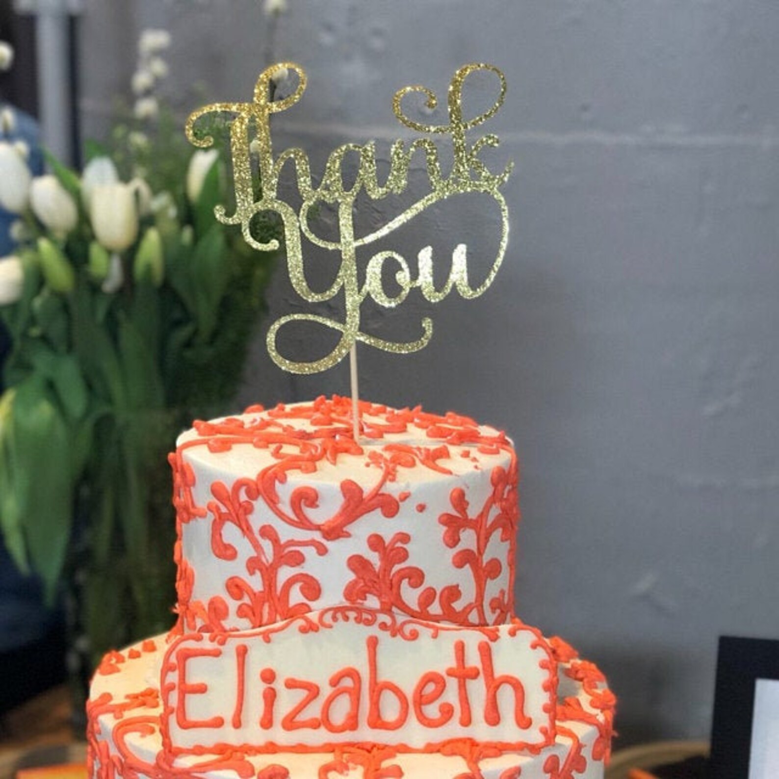 Thank You Cake Topper, Cake Decoration, Glitter, Party Decoration ...