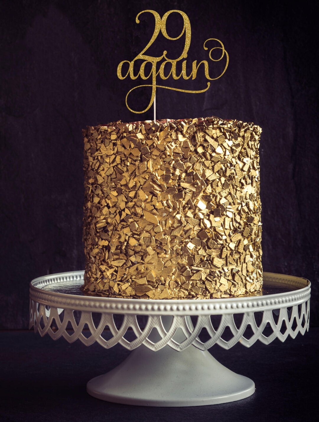 29 Again Cake Topper, Cake Decoration, Glitter, Party Decor, Custom ...