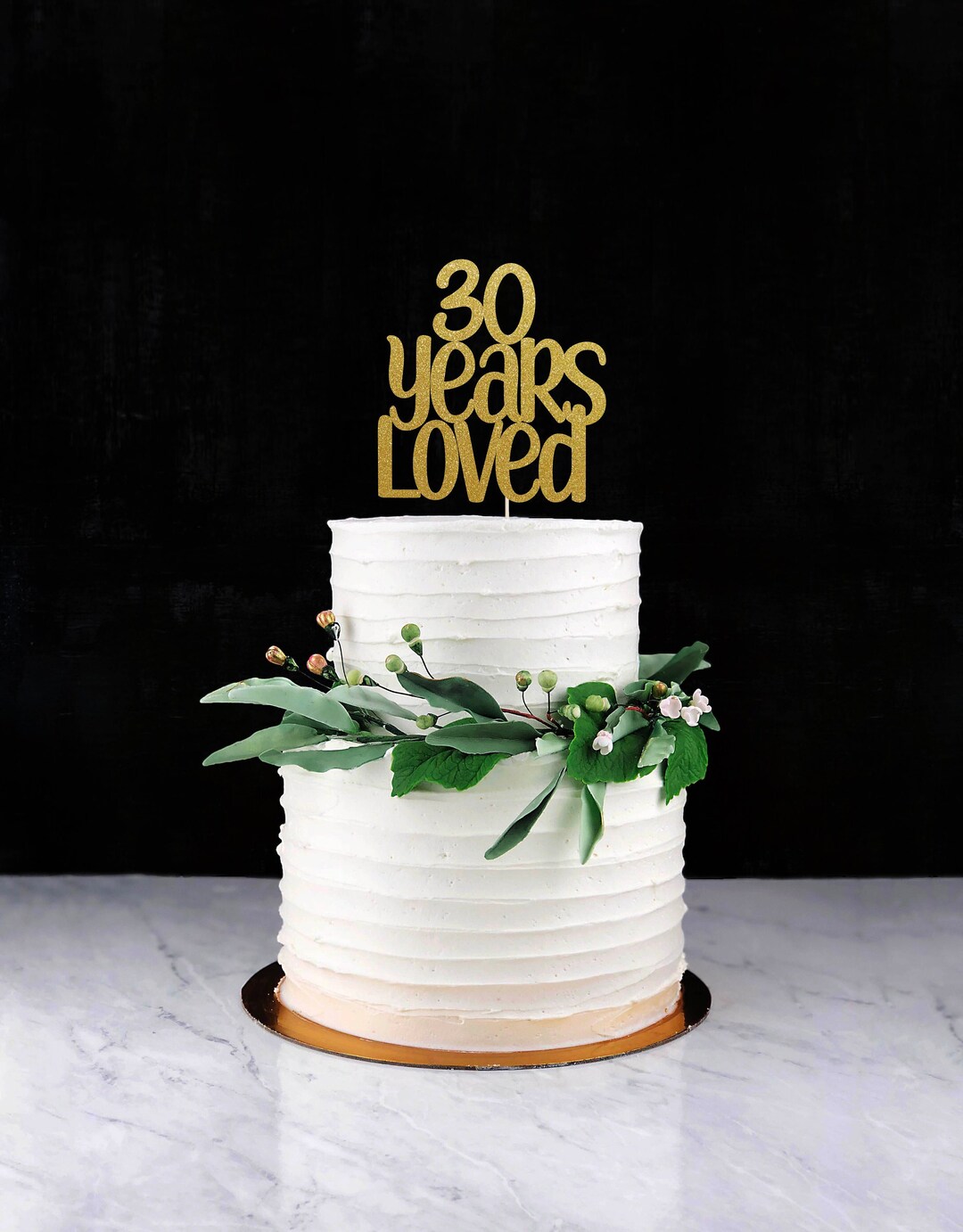 Thirty Years Loved Cake Topper, Cake Decoration, Glitter, Party ...