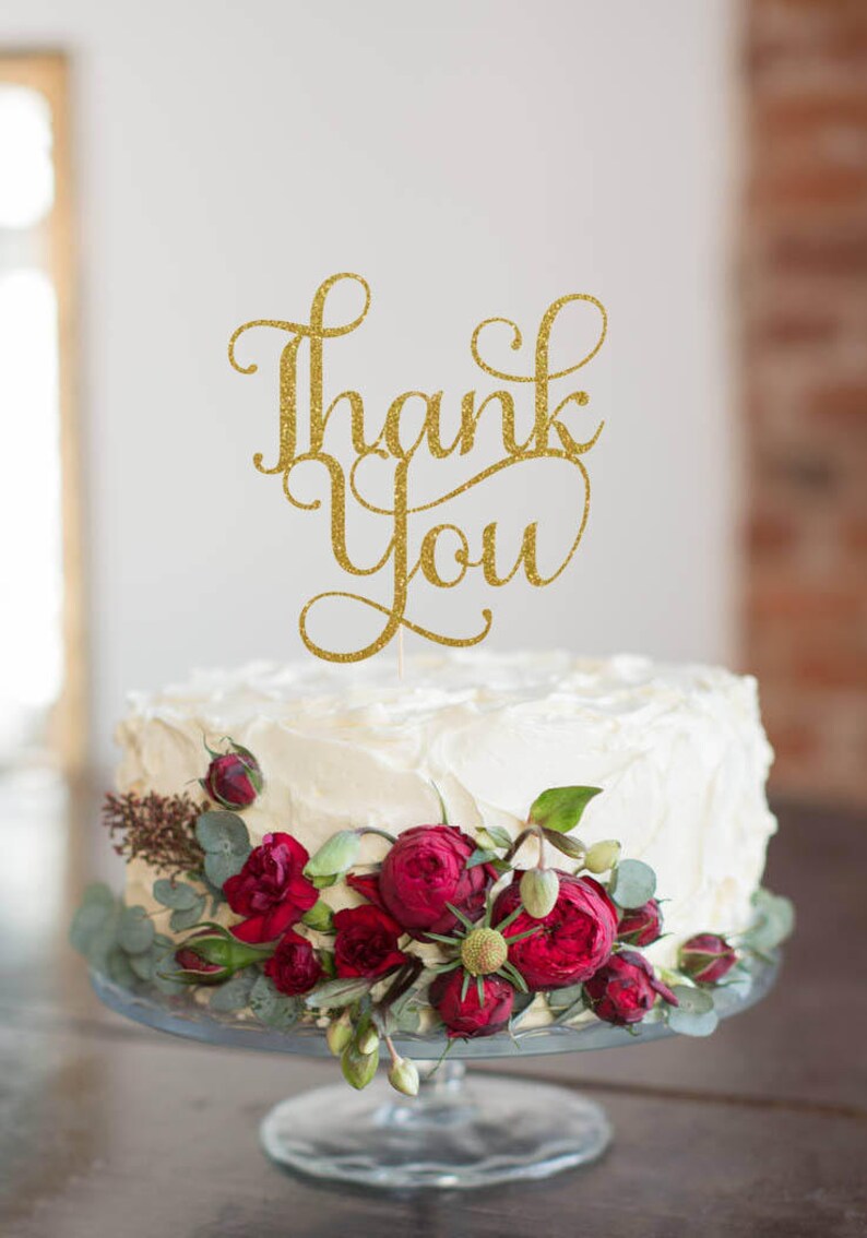 Thank You Cake Topper, Cake Decoration, Glitter, Party Decoration ...