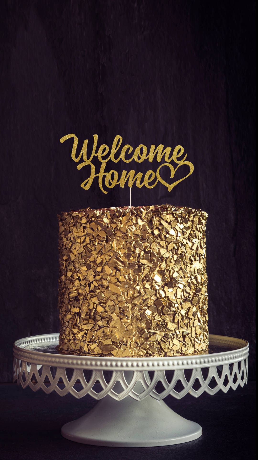 Welcome Home Cake Topper, Cake Decoration, Glitter, Party, Personalized ...