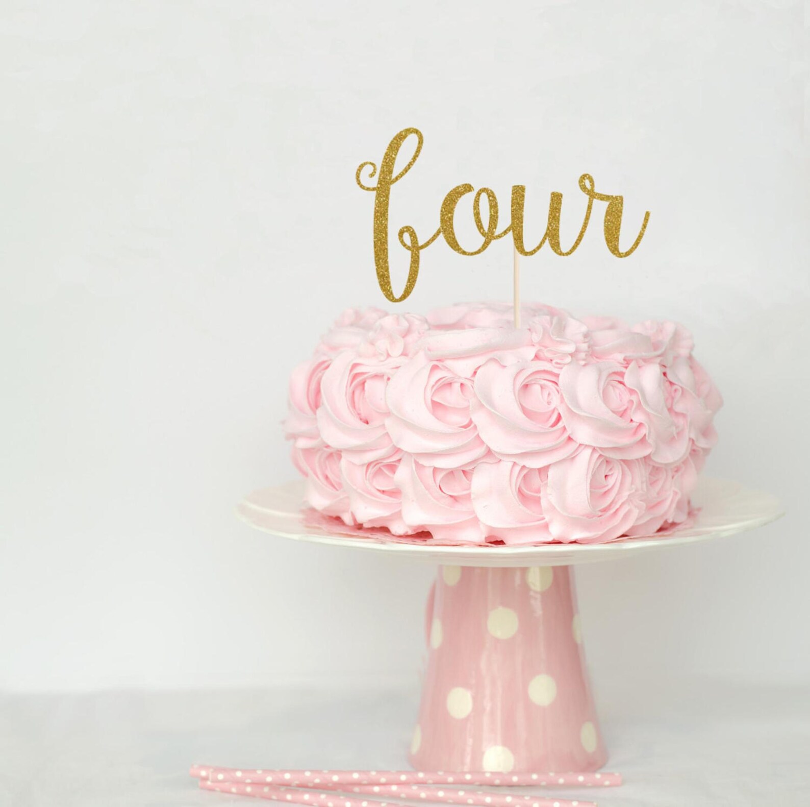 Four Cake Topper Cake Decoration Glitter Birthday Party | Etsy