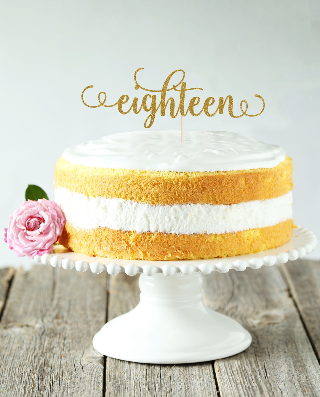 Eighteen Cake Topper, Cake Decoration, Glitter, Party Decoration ...