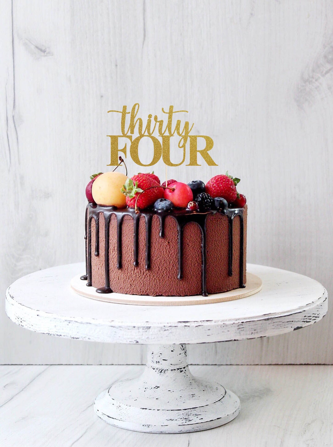 Thirty Four, 34 Cake Topper, Cake Decoration, Glitter, Party Decor ...