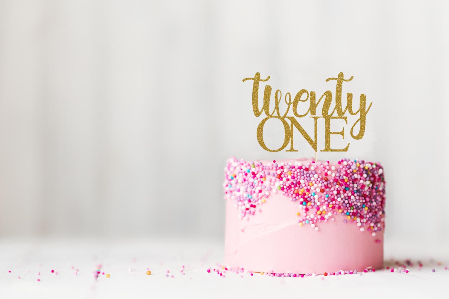 Twenty One Cake Topper Cake Decoration Glitter Party Decor | Etsy