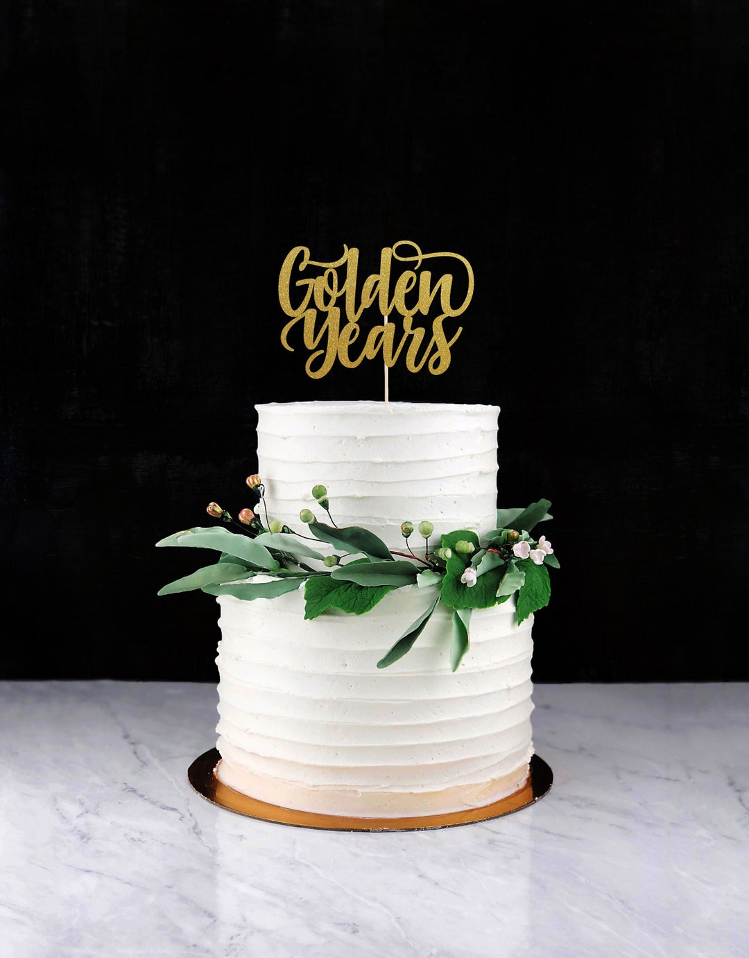 Golden Years Cake Topper, Cake Decoration, Glitter, Party Decoration ...