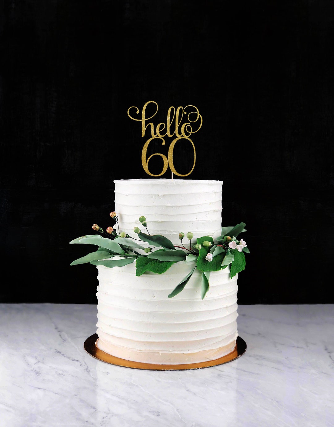 Hello 60 Sixty Cake Topper, Cake Decoration, Glitter, Party Decor ...