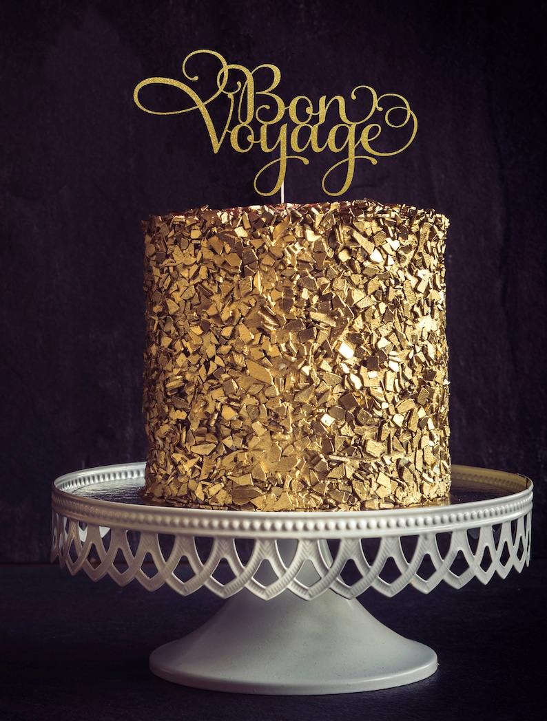 Bon Voyage Cake Topper Cake Decoration Glitter Graduation Etsy