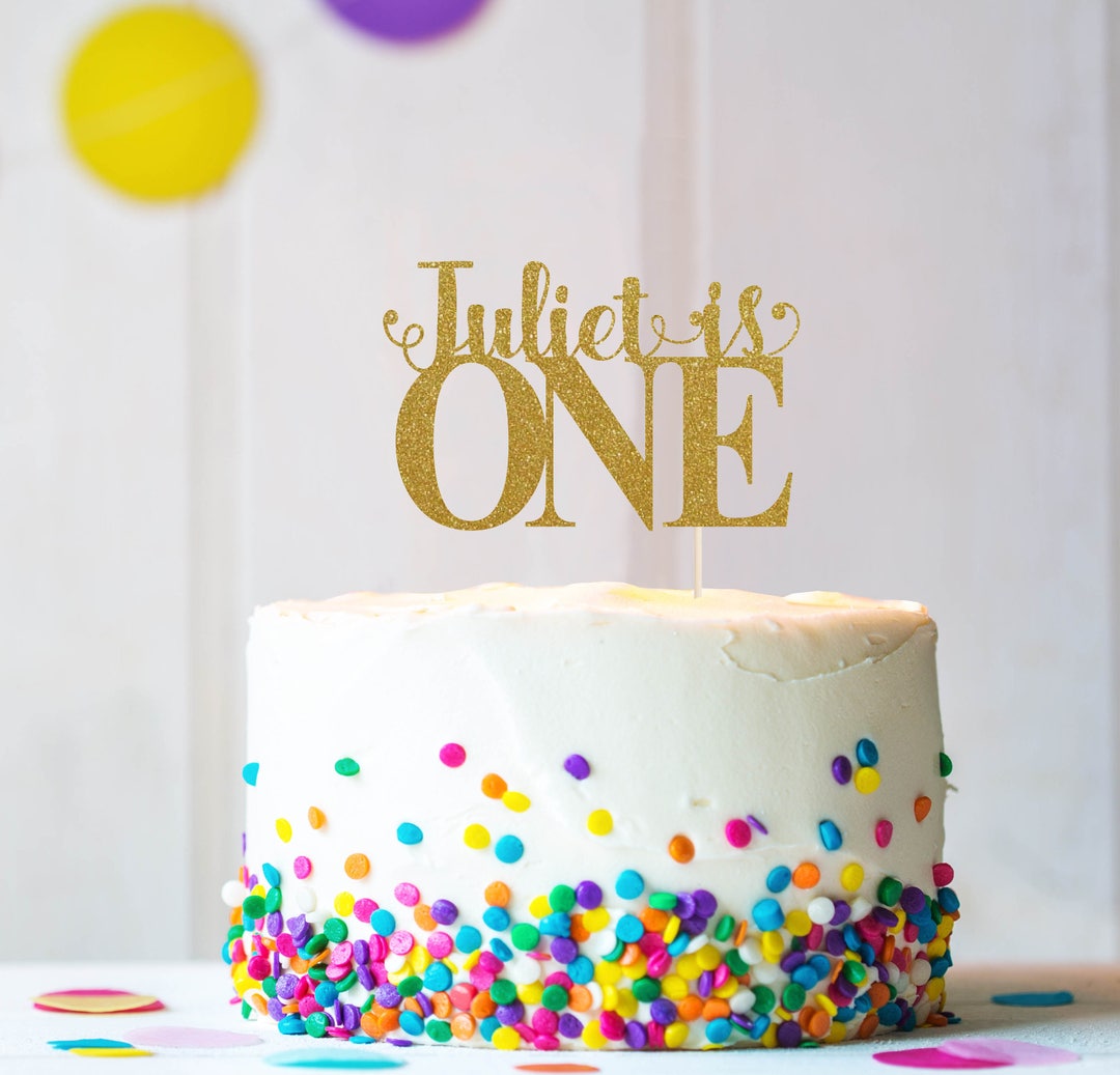 Any Name One Cake Topper Cake Decoration Glitter Party - Etsy