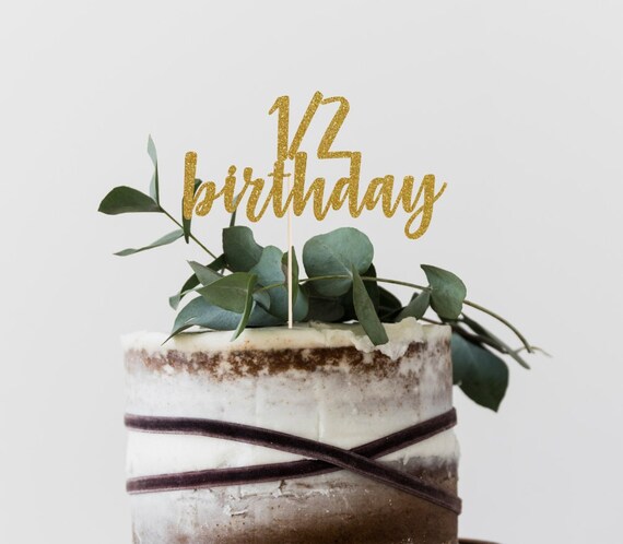 Half Birthday Cake Topper Cake Decoration Glitter Party - Etsy