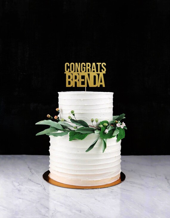 Congrats ANY NAME Cake Topper Cake Decoration Glitter | Etsy