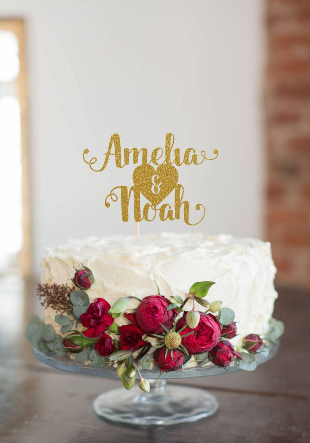 Your Name Cake Topper, Cake Decoration, Glitter, Custom, Personalized ...