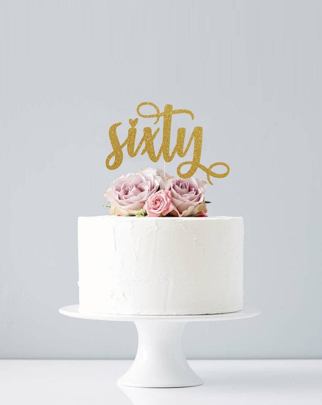 Sixty Cake Topper, Cake Decoration, Glitter, Party Decoration, Custom ...