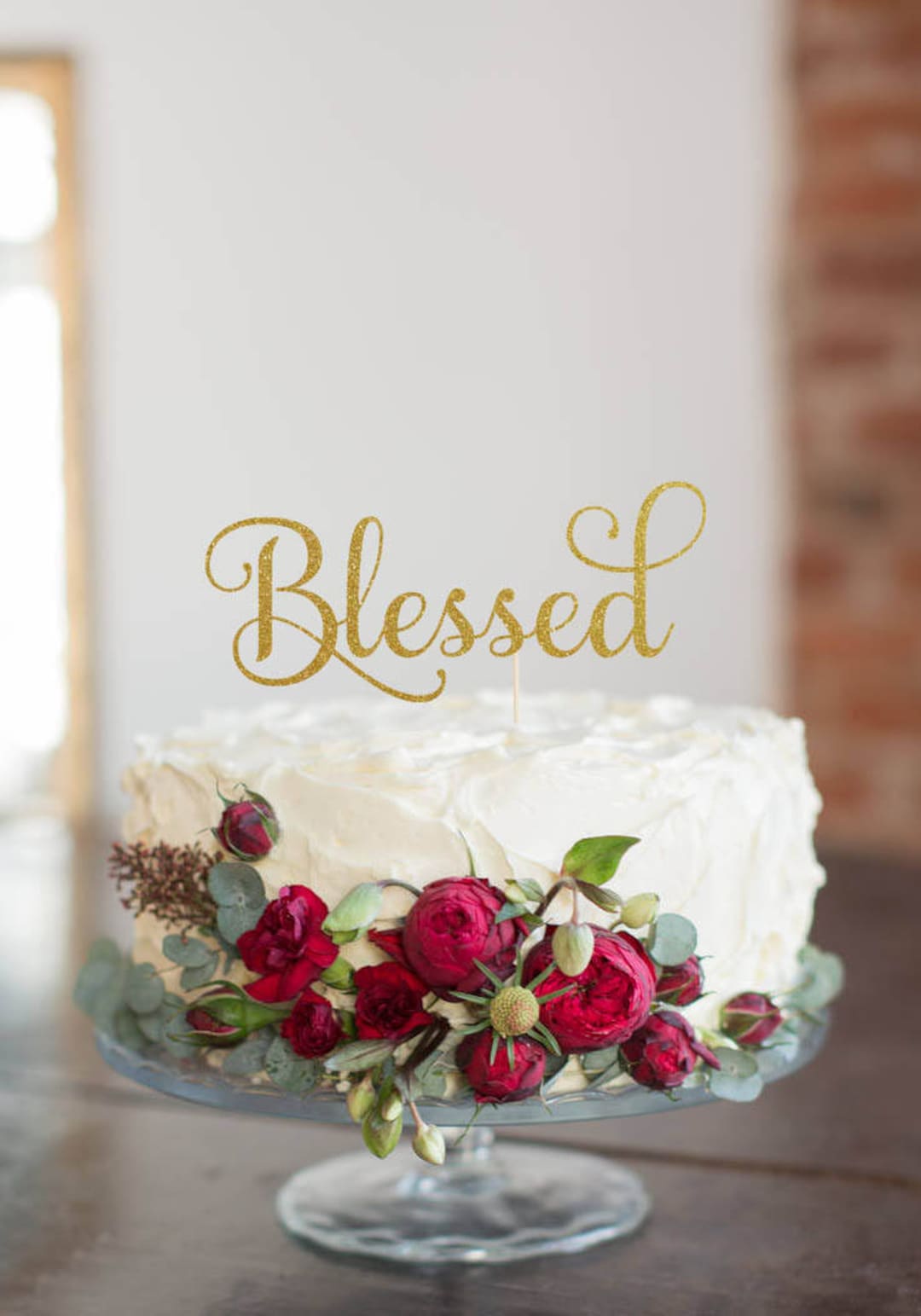 Blessed Cake Topper, Cake Decoration, Glitter, Party, Custom ...