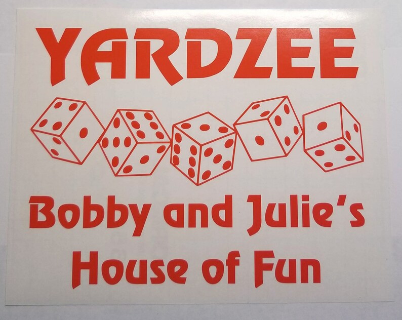 Personalized Yardzee Decal With Dice Bucket Decal Choose - Etsy