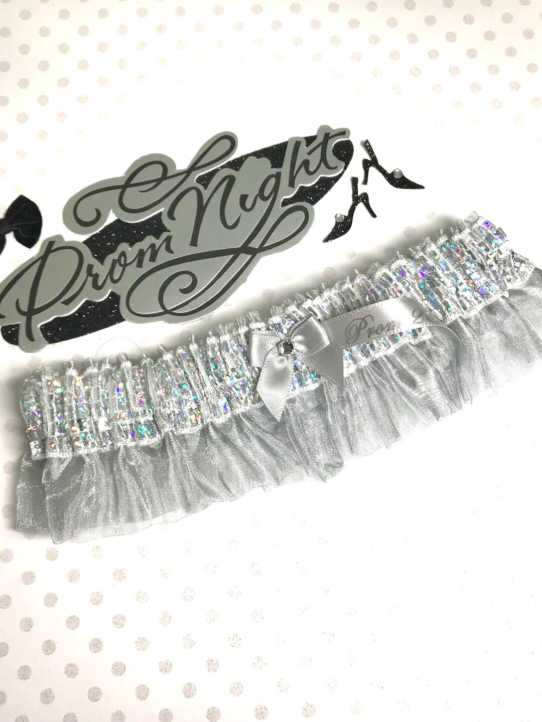 Silver Sequin Prom Garter. Silver Prom Garter. Prom Garters. - Etsy