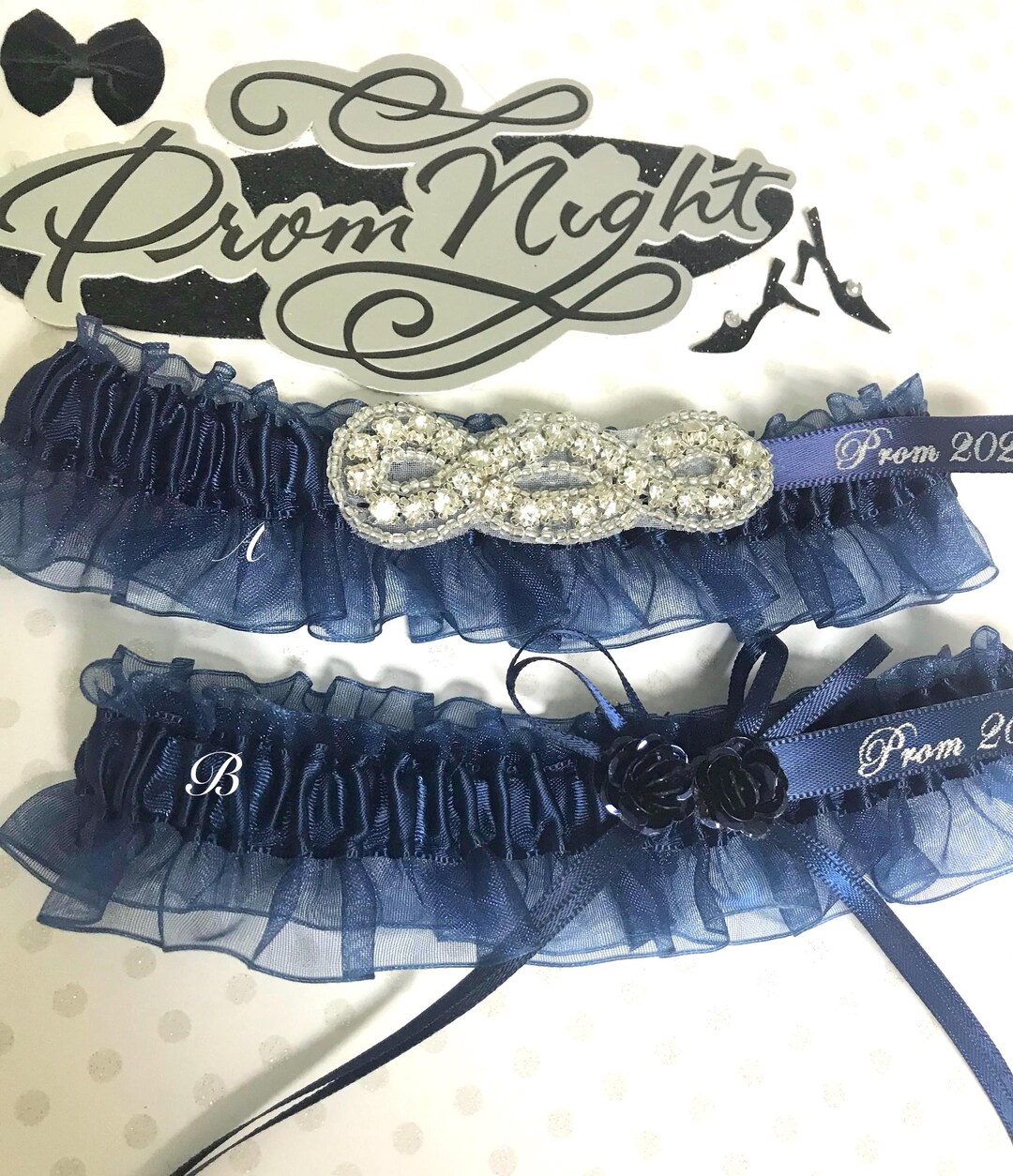 Navy Prom Garter. Senior Prom Dance Garter. - Etsy