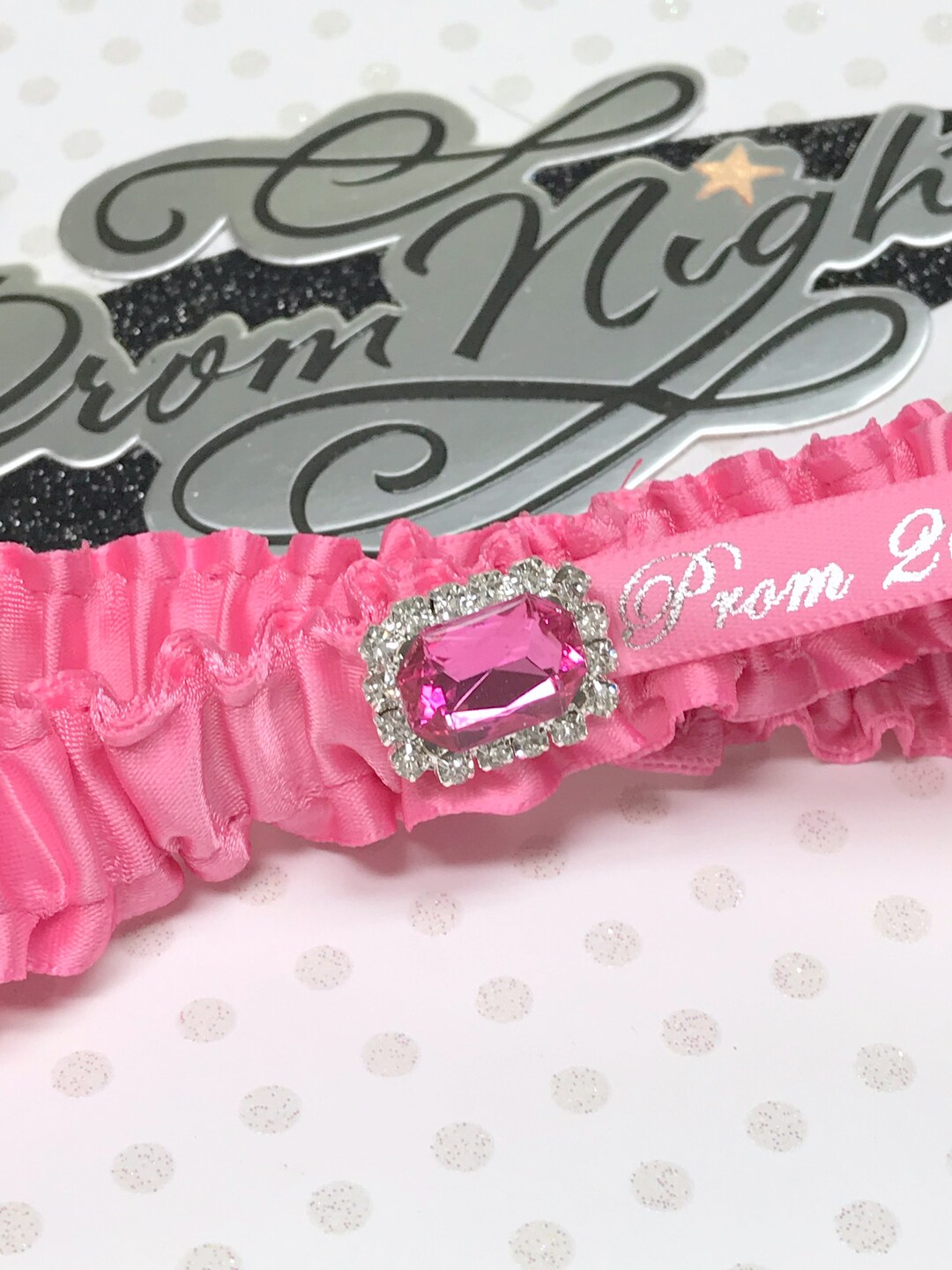 Hot Pink Jeweled Prom Garter. Hot Pink Prom Garter. - Etsy