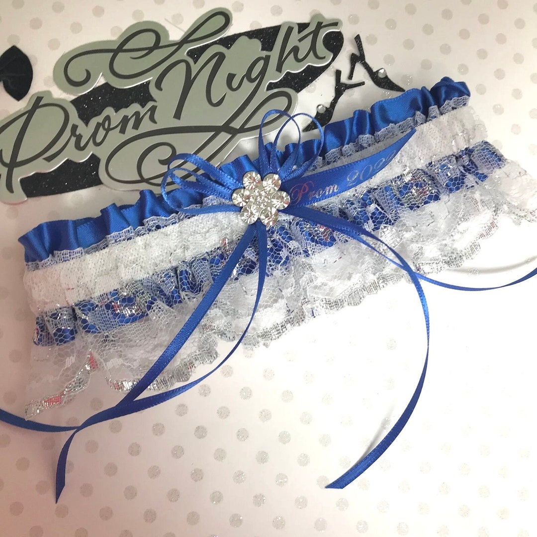 Royal Blue Silver Prom Garter, Prom Garters - Etsy