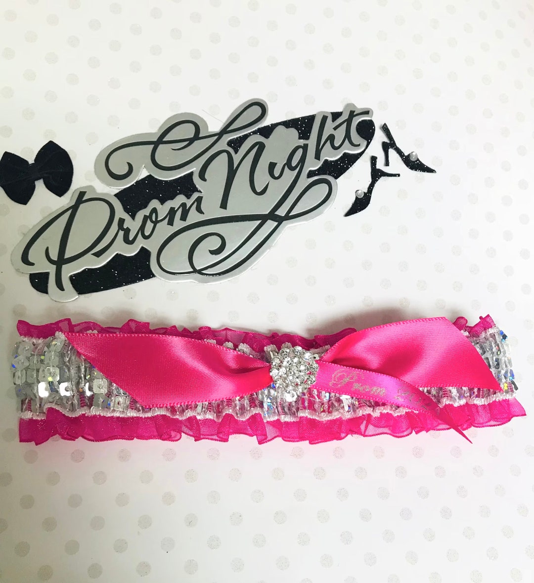 Shocking Pink Prom Garter. Shocking Pink and Iridescent Prom Garter ...