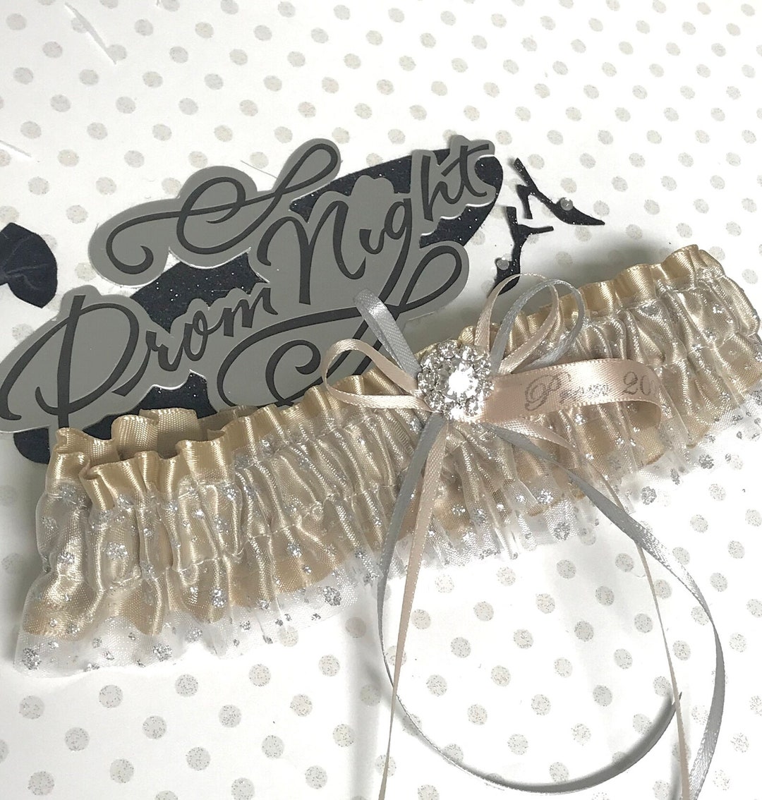 Champagne Silver Prom Garter. Prom Garters Champagne. Prom Garters. - Etsy