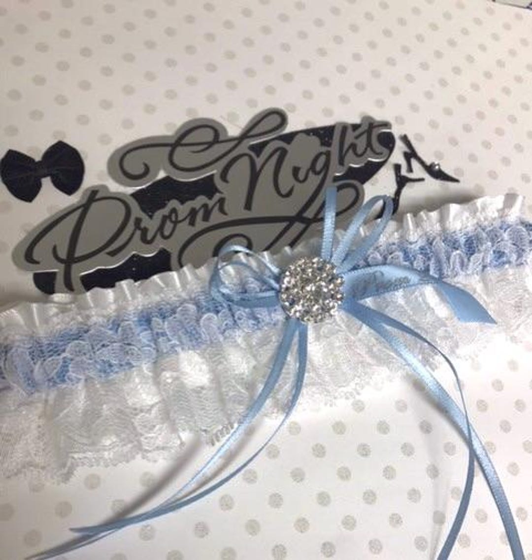 Dusty Blue Prom Garter. Medium Blue Prom Garter. Prom Garters. - Etsy