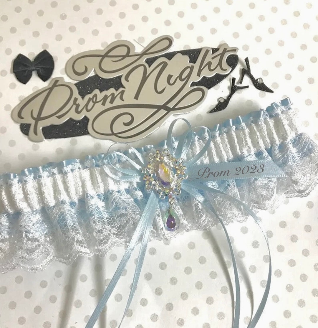 Light Blue & Iridescent White Prom Garter Prom Garters - Etsy