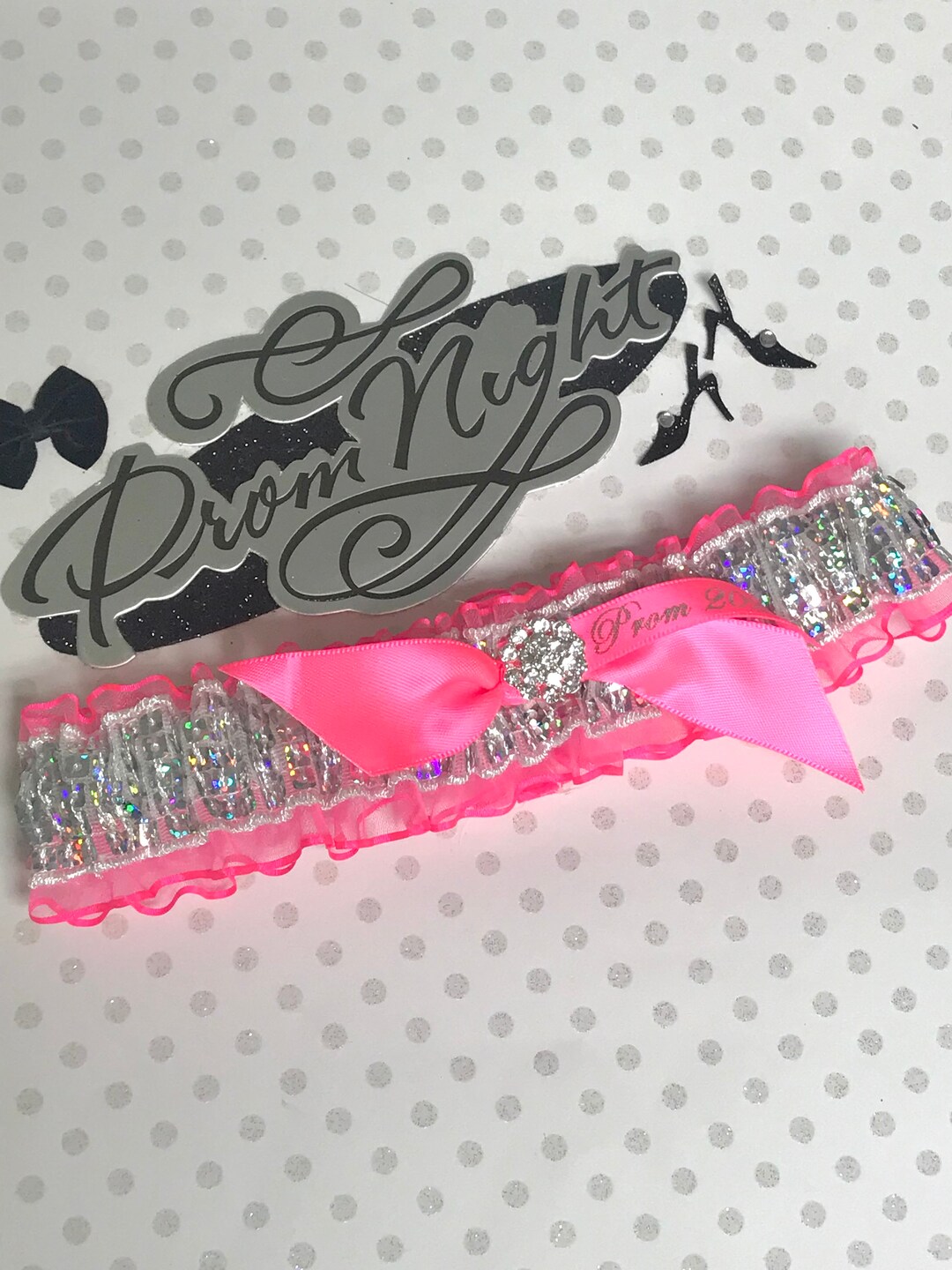 Neon Hot Pink Prom Garter. Neon Prom Garters. - Etsy